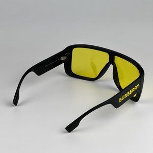 Burberry | Accessories | Burberry Be44u 300185 Sunglasses Black Yellow Shield Unisex Be 4401u ...